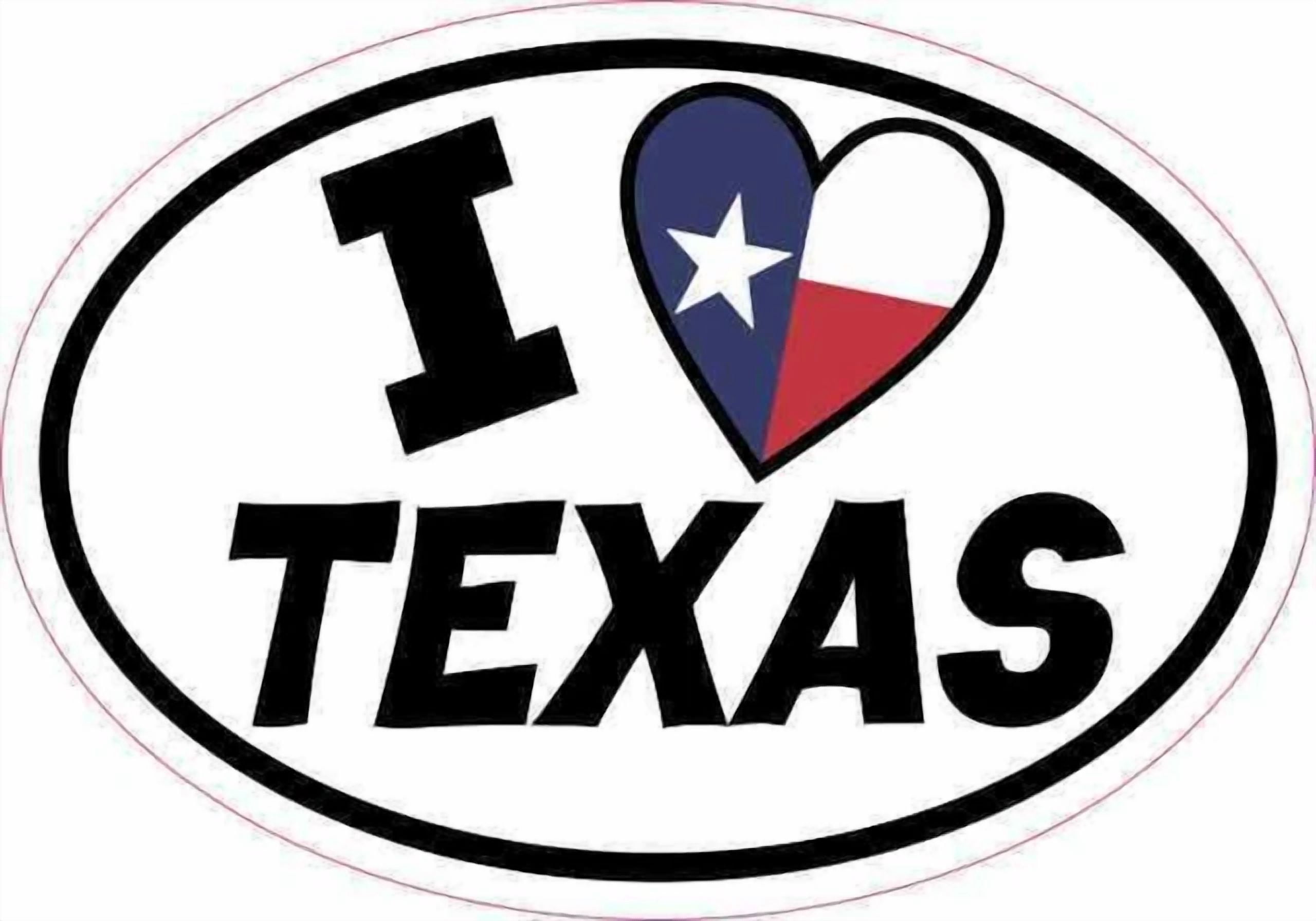 DOPASTICKER Oval I Love Texas Sticker State Flag Car Truck Cup Tumbler ...