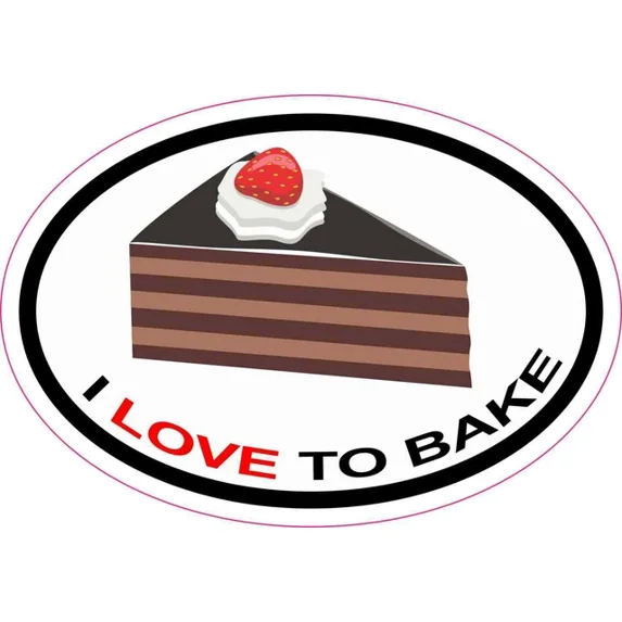 DOPASTICKER Oval I Love To Bake Cake Sticker Phone Sticker, Latop ...