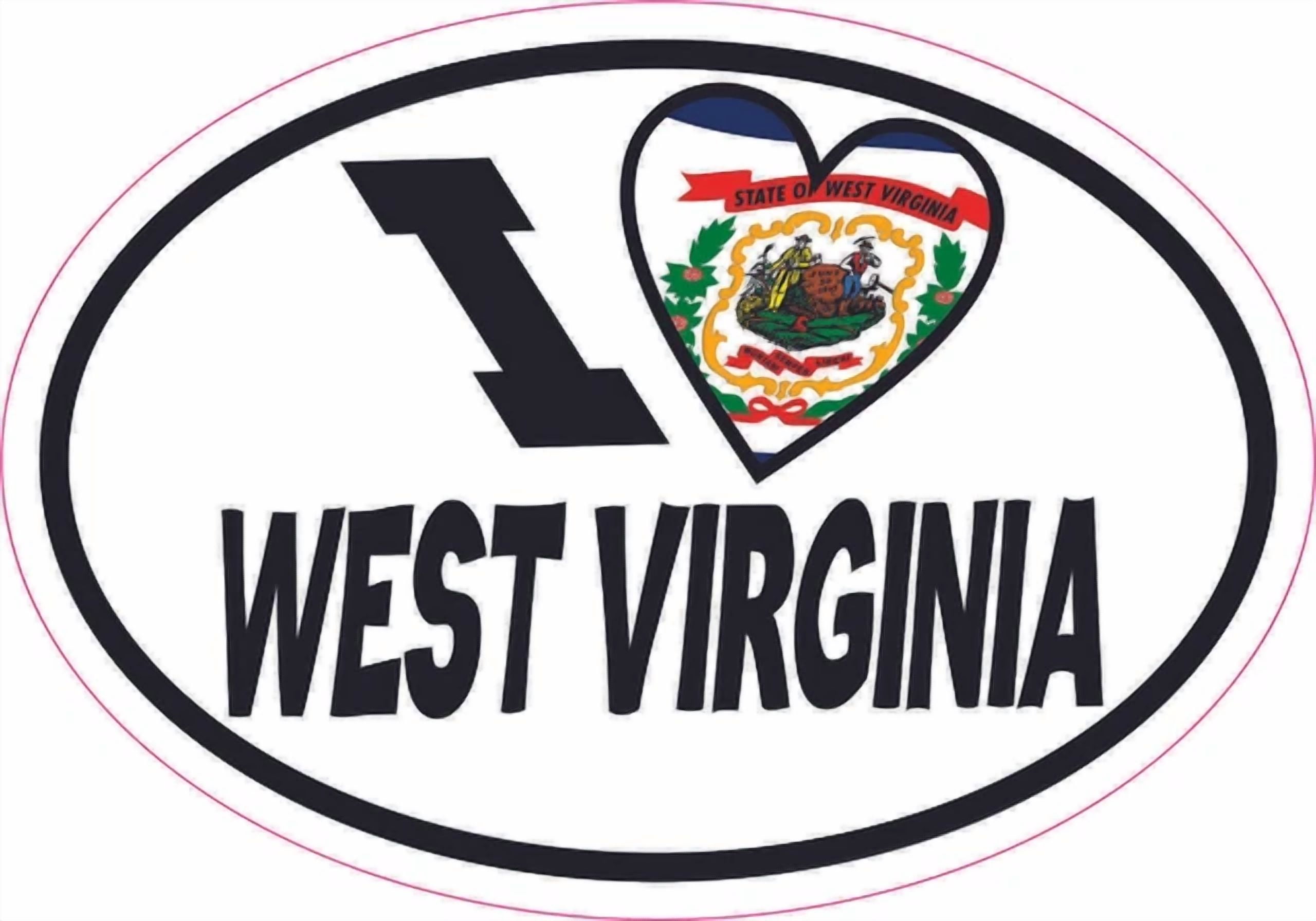 DOPASTICKER Oval I Love West Virginia Sticker Phone Sticker, Latop ...