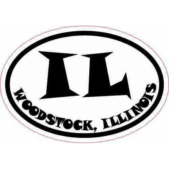 DOPASTICKER Oval Il Woodstock Illinois Sticker Travel Luggage Cup Car ...