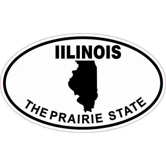 DOPASTICKER Oval Illinois The Prairie State Sticker Phone Sticker ...