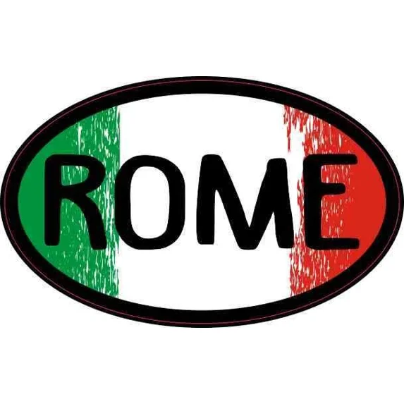 DOPASTICKER Oval Italian Flag Rome Sticker Phone Sticker, Latop Sticker ...