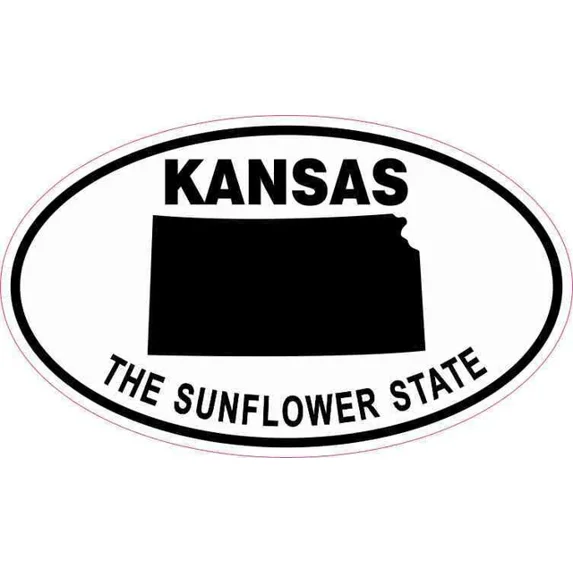 DOPASTICKER Oval Kansas The Sunflower State Sticker Phone Sticker ...