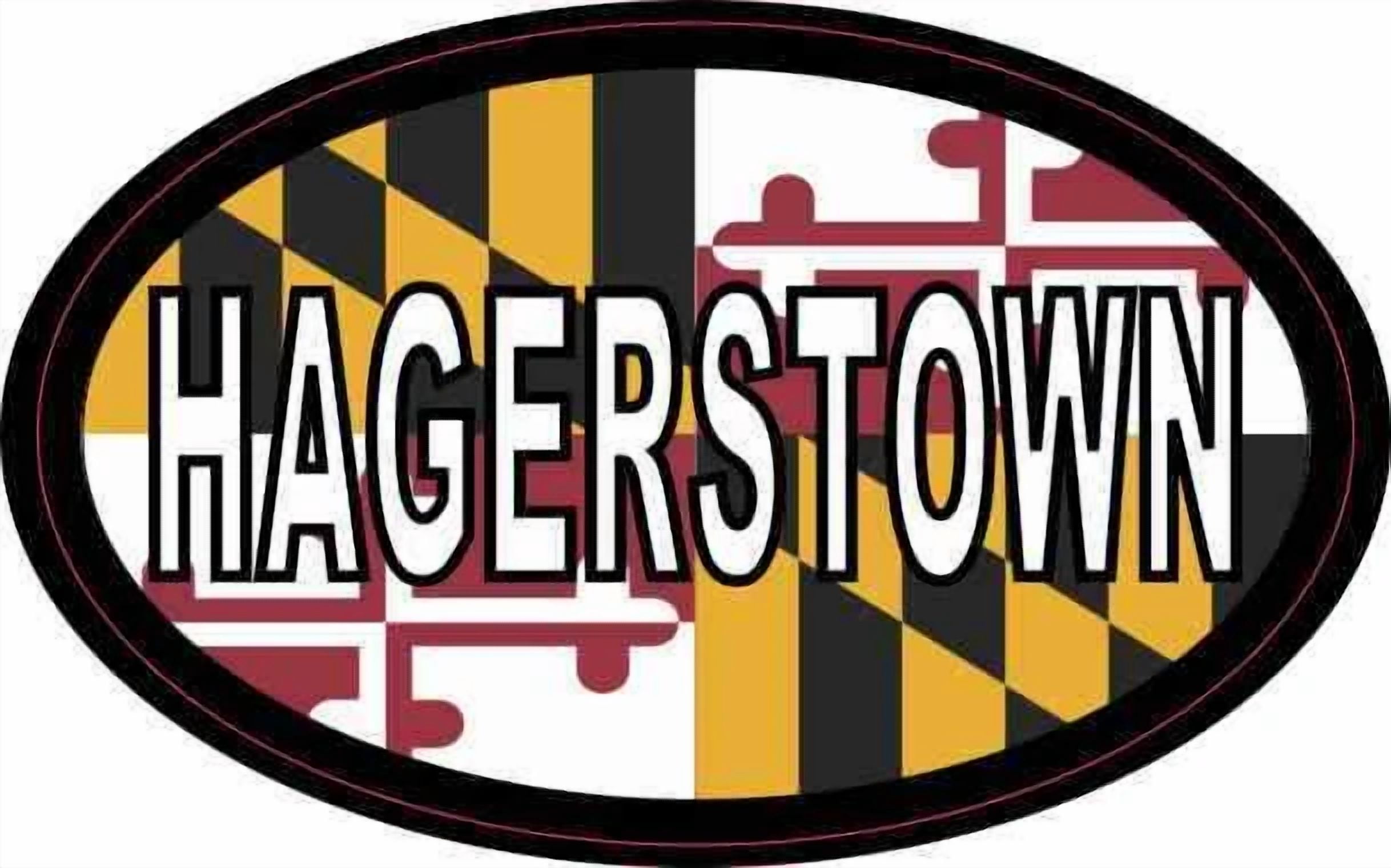 DOPASTICKER Oval Maryland Flag Hagerstown Sticker Phone Sticker, Latop ...