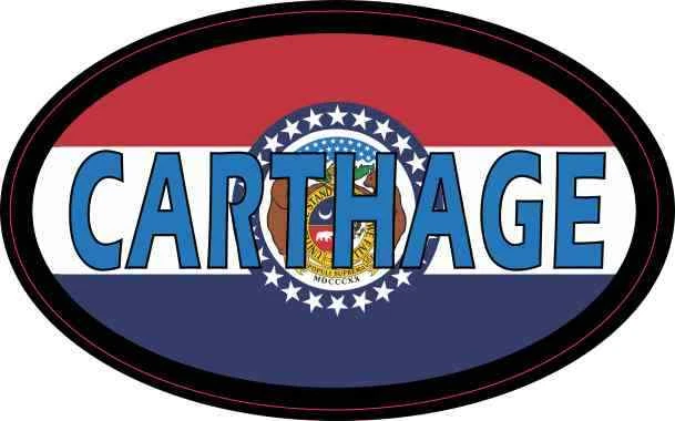 DOPASTICKER Oval Missouri Flag Carthage Sticker Phone Sticker, Latop ...