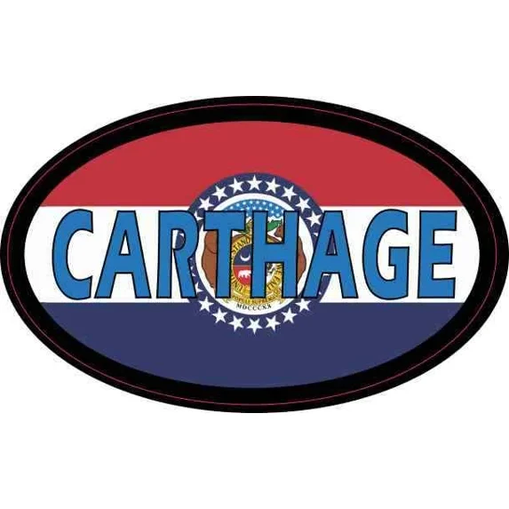 DOPASTICKER Oval Missouri Flag Carthage Sticker Phone Sticker, Latop ...