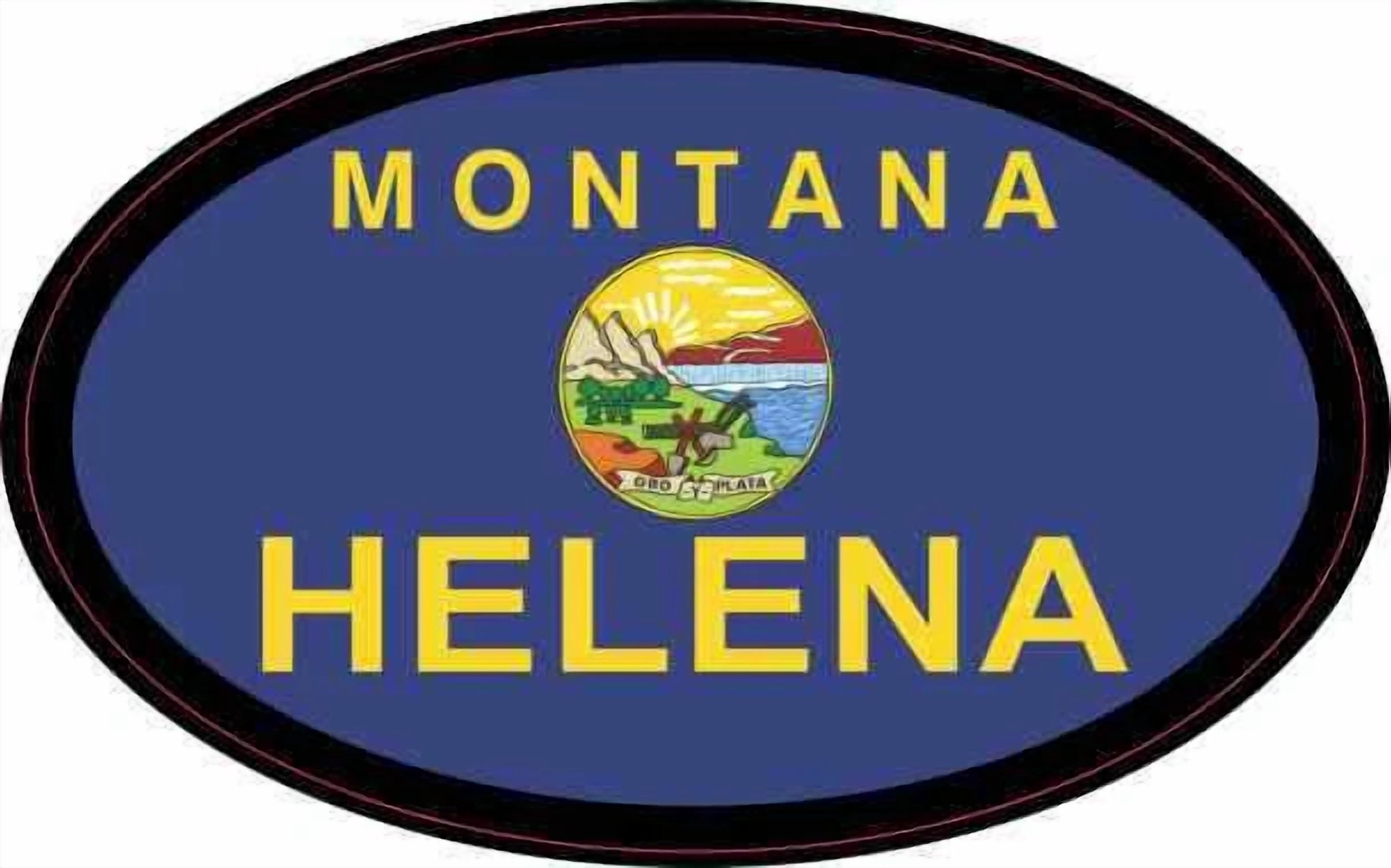 DOPASTICKER Oval Montana Flag Helena Sticker Phone Sticker, Latop ...