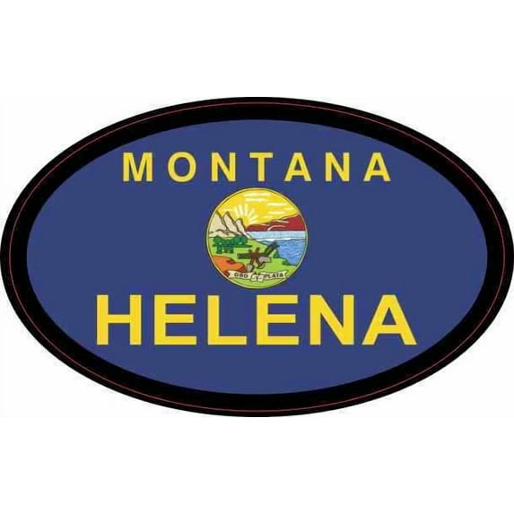 DOPASTICKER Oval Montana Flag Helena Sticker Phone Sticker, Latop ...