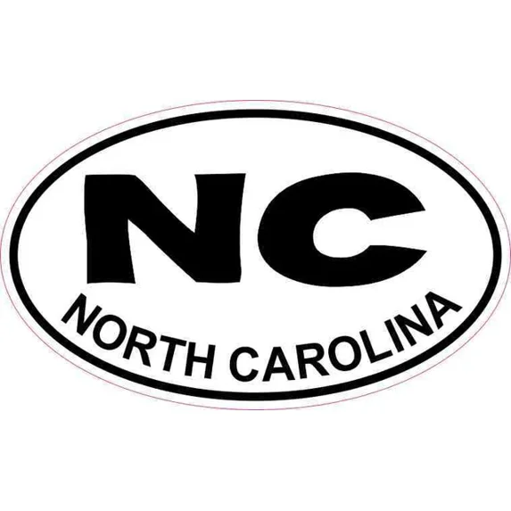 DOPASTICKER Oval Nc North Carolina Sticker Phone Sticker, Latop Sticker ...