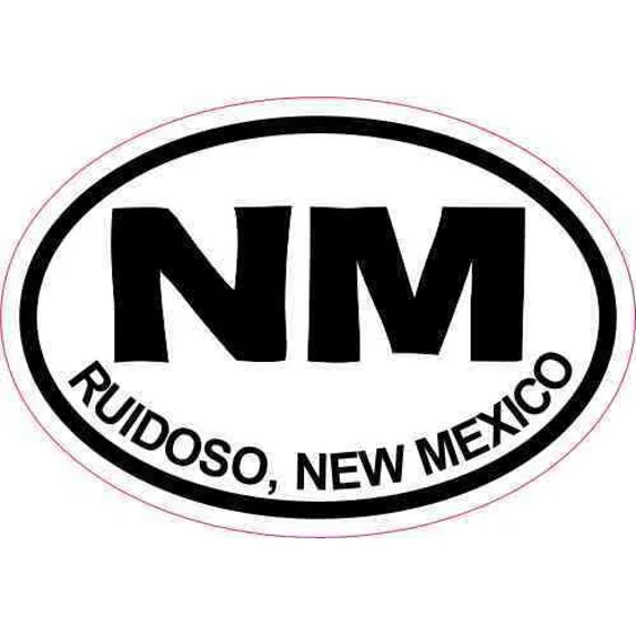 DOPASTICKER Oval Nm Ruidoso Mexico Sticker Travel Luggage Car Cup ...