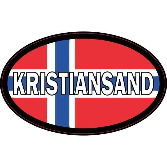 DOPASTICKER Oval Norwegian Flag Kristiansand Sticker Phone Sticker ...