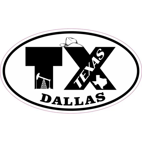 DOPASTICKER Oval Oil Rig Dallas Texas Sticker Phone Sticker, Latop ...