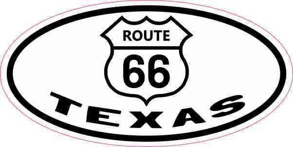 DOPASTICKER Oval Route 66 Texas Sticker Travel Luggage Car Tumbler Cup ...