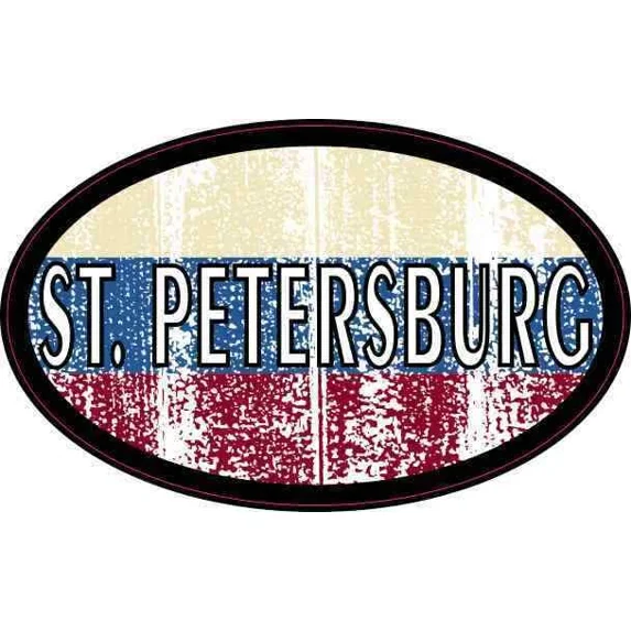DOPASTICKER Oval Russian Flag St Petersburg Sticker Phone Sticker ...