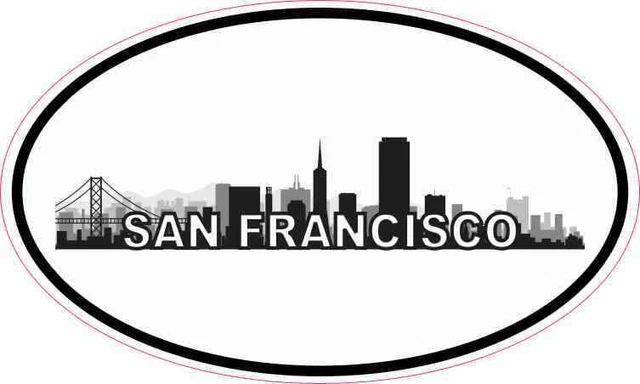 DOPASTICKER Oval San Francisco Skyline Sticker Cup Luggage Car City ...