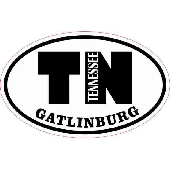 DOPASTICKER Oval Tn Gatlinburg Tennessee Sticker Phone Sticker, Latop ...