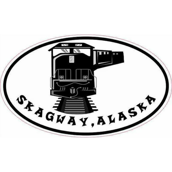 DOPASTICKER Oval Train Skagway Alaska Sticker Travel Luggage Tumbler ...