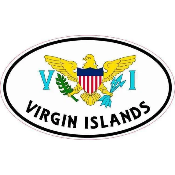 DOPASTICKER Oval Virgin Islands Sticker Cup Travel Car Truck Luggage ...