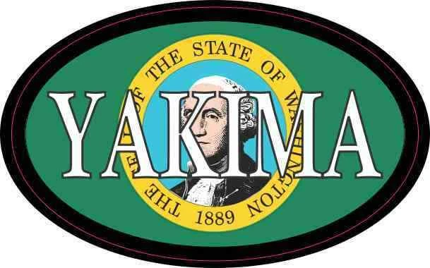 DOPASTICKER Oval Washington Flag Yakima Sticker Phone Sticker, Latop ...