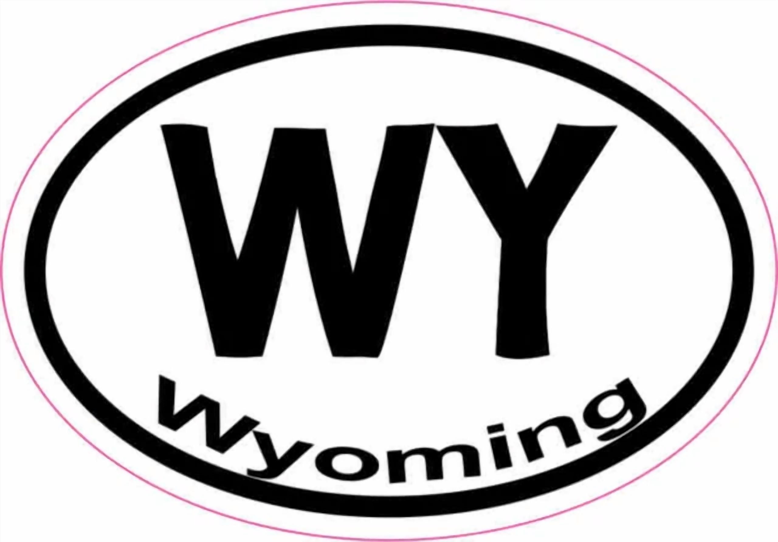 DOPASTICKER Oval Wy Wyoming Sticker State Sticker Phone Sticker, Latop ...