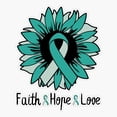 DOPASTICKER Ovarian Cancer Awareness Month Sunflower Teal Ribbon Faith ...