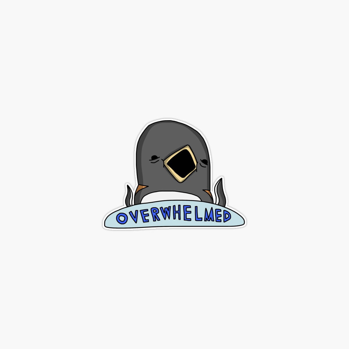 DOPASTICKER Overwhelmed - Tiny Snek Comics Sticker, Phone Sticker Car ...