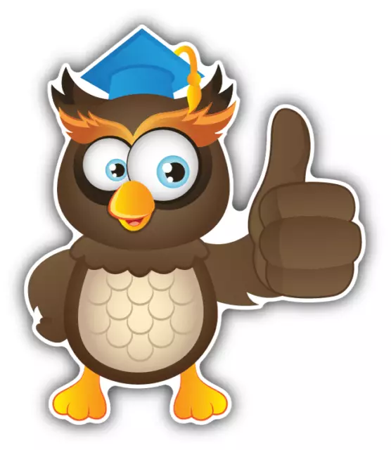 DOPASTICKER Owl Thumbs Up Sticker Decal Phone Decal Water Bottle ...