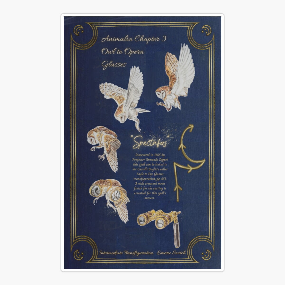 DOPASTICKER Owl To Opera Glasses Transfiguration Sticker, Phone Sticker ...