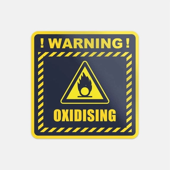 DOPASTICKER Oxidising Warning Sign Sticker Decal Phone Decal Water ...