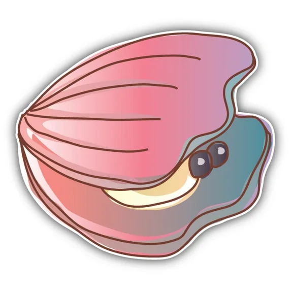 DOPASTICKER Oyster Cartoon Sticker Decal Phone Decal Water Bottle ...