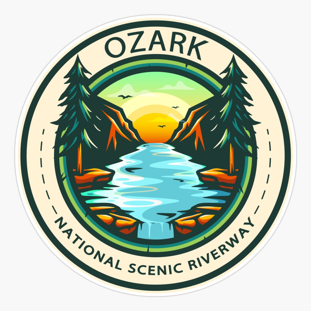 DOPASTICKER Ozark National Scenic Riverway Missouri Badge Sticker ...