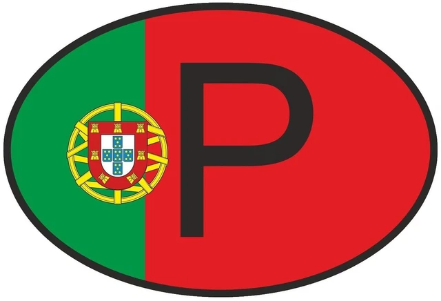 DOPASTICKER P Portugal Country Code Oval With Flag Sticker Phone Decal ...