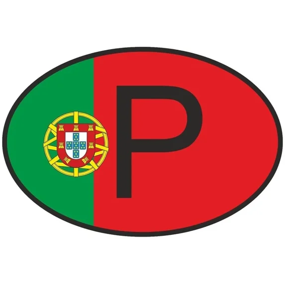 DOPASTICKER P Portugal Country Code Oval With Flag Sticker Phone Decal ...