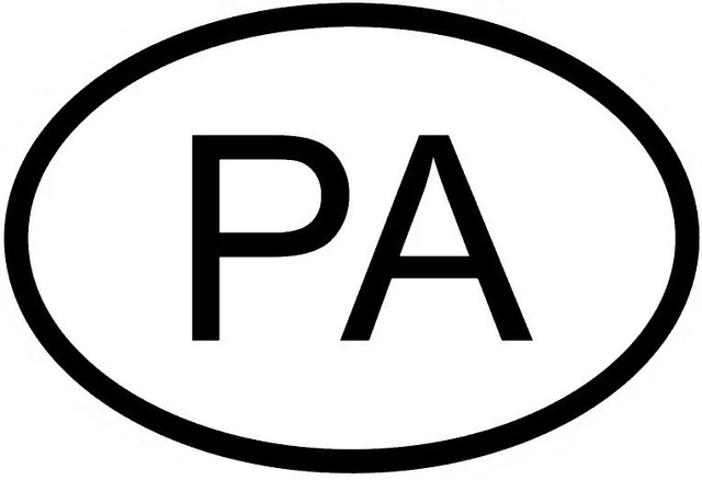DOPASTICKER Pa Pennsylvania Country Code Oval Sticker Phone Decal Water ...