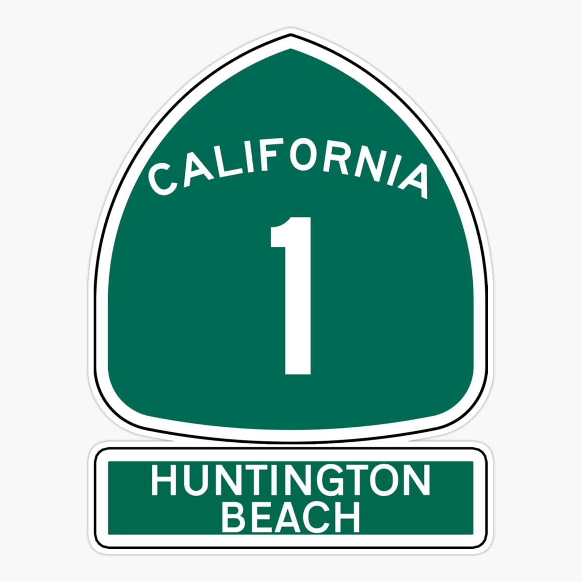 DOPASTICKER Pacific Coast Highway Huntington Beach California Route 1 ...