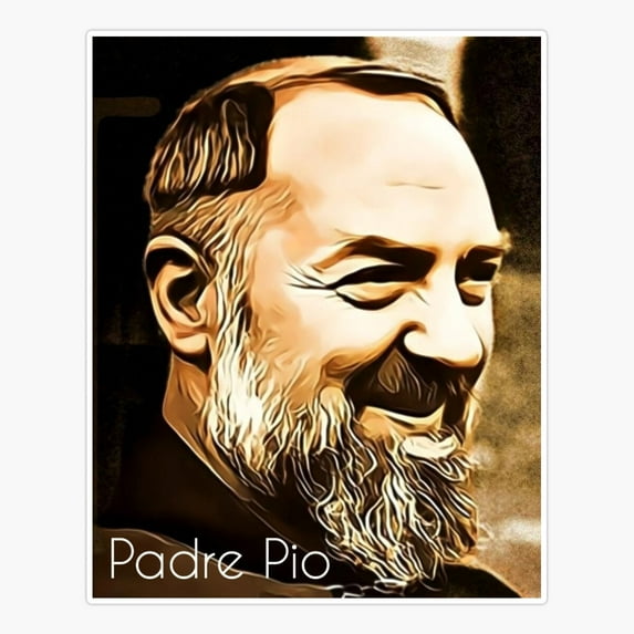 DOPASTICKER Padre Pio Young Smile Sticker, Phone Sticker Car Sticker ...