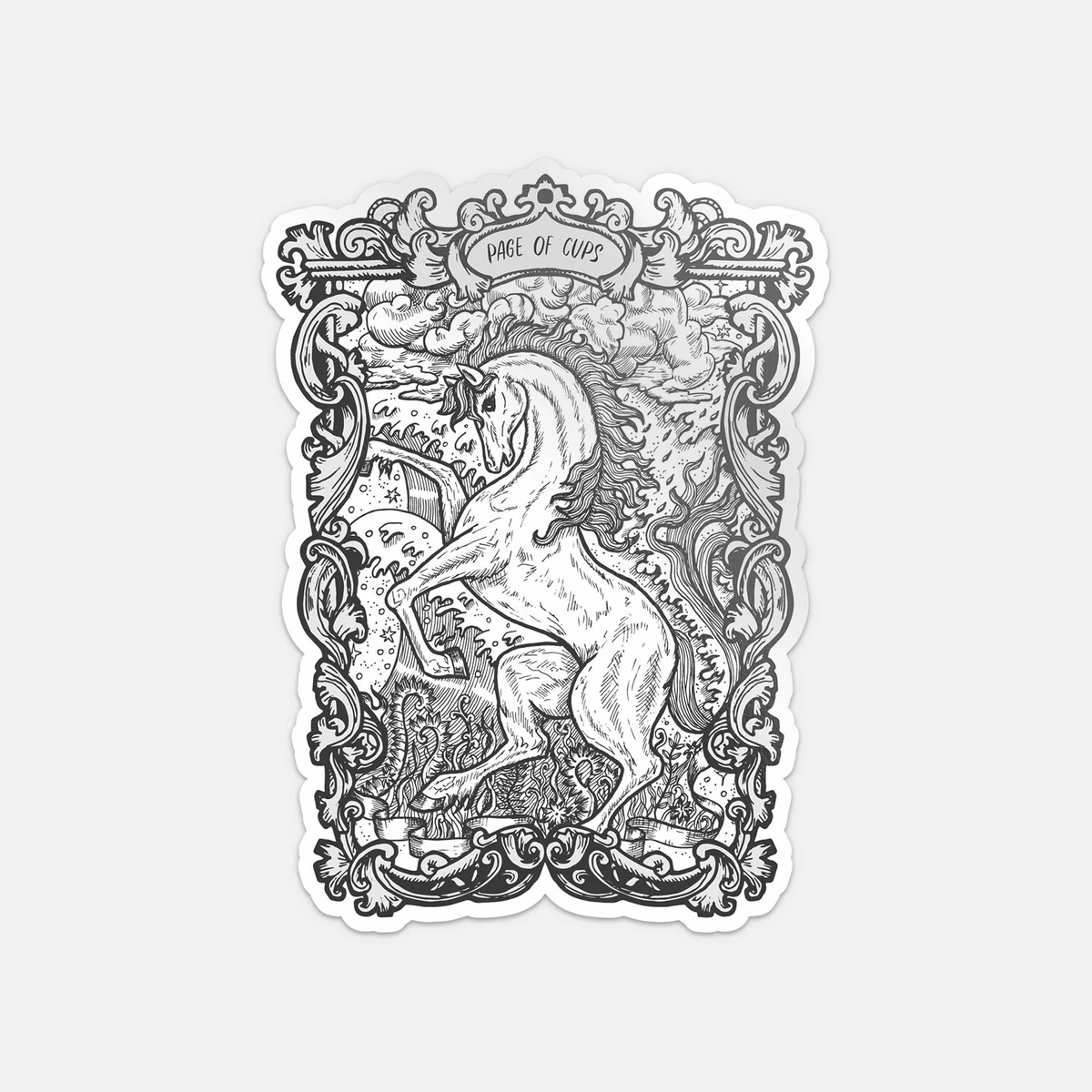 DOPASTICKER Page Of Cups Minor Arcana Tarot Sticker Decal Waterproof ...