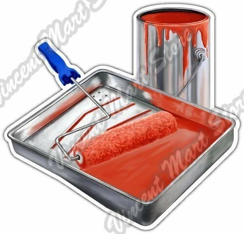 DOPASTICKER Paint Painter Roller Can Tray Supplies Car Sticker Decal ...