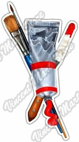 DOPASTICKER Paint Tube Brushes Art Palette Artist Car Sticker Decal ...