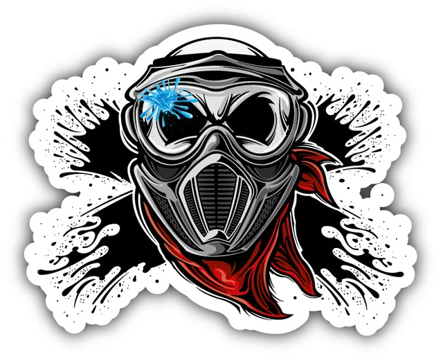 DOPASTICKER Paintball Player Face Car Sticker Phone Decal Water Bottle ...