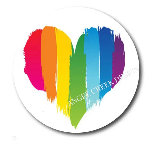 DOPASTICKER Painted Rainbow Heart Scrapbook Stickers Envelope Rainbow ...