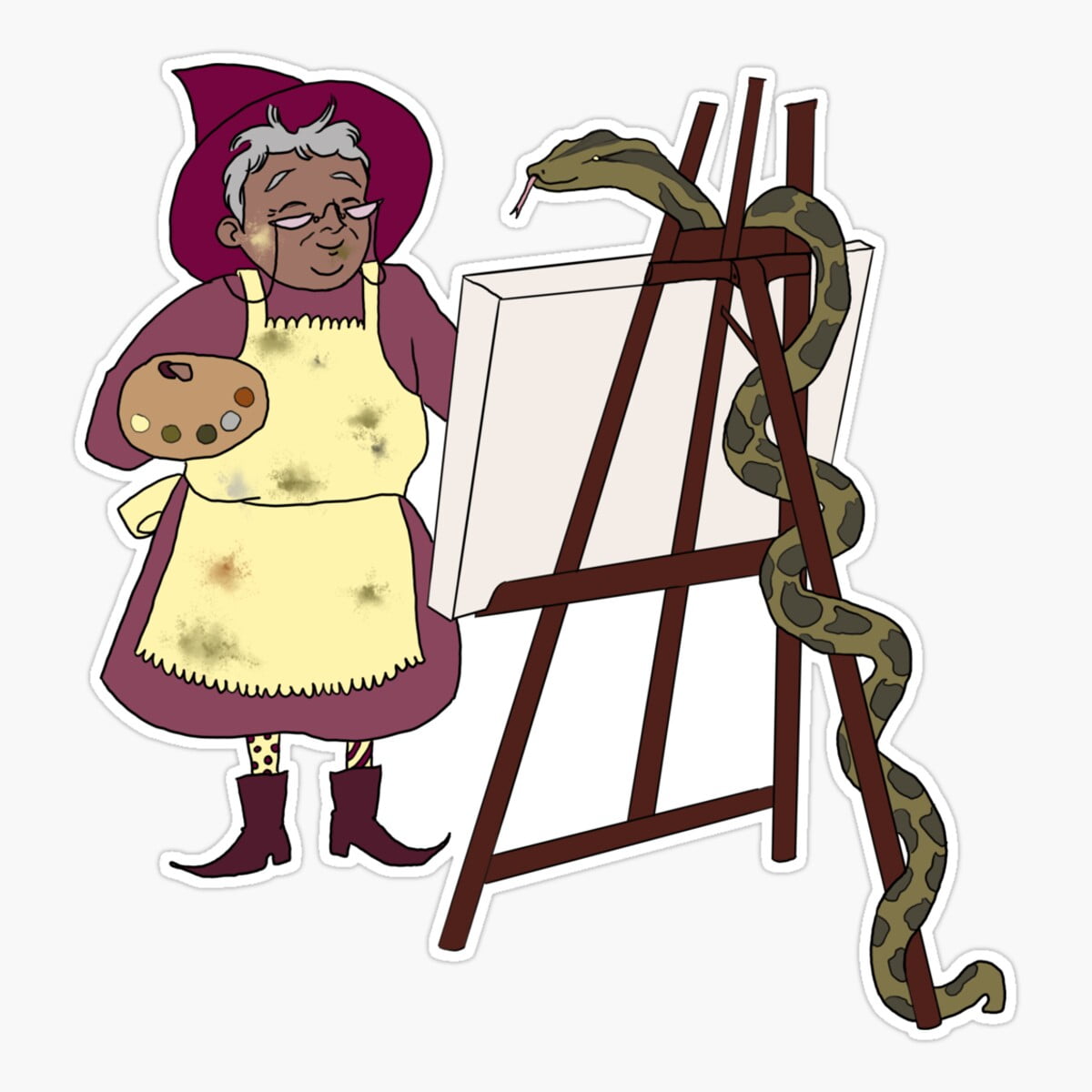 DOPASTICKER Painting With Snake Sticker, Phone Sticker Car Stickers ...