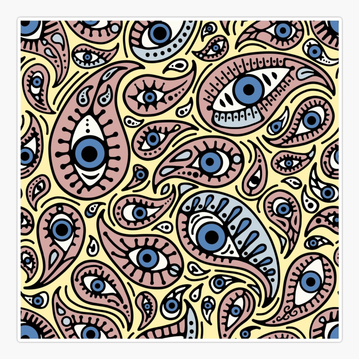 DOPASTICKER Paisley Eyeballs Sticker, Phone Sticker Car Stickers ...