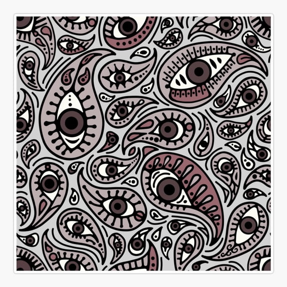 DOPASTICKER Paisley Eyeballs Sticker, Phone Sticker Water Bottle ...