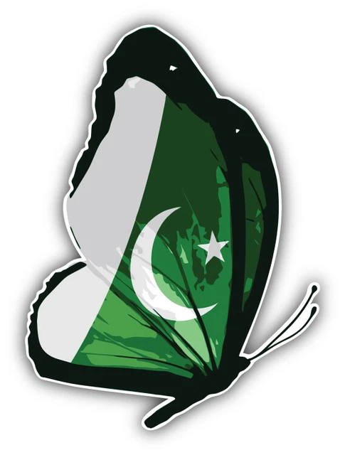 DOPASTICKER Pakistan Butterfly Flag Sticker Phone Water Bottle Stickers ...