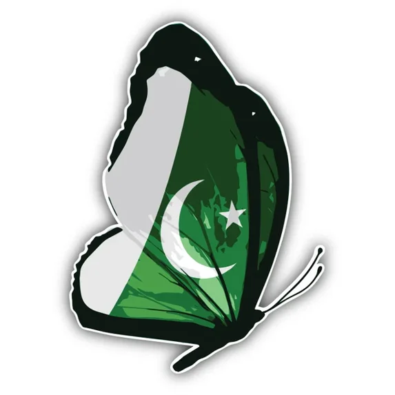 DOPASTICKER Pakistan Butterfly Flag Sticker Phone Water Bottle Stickers ...
