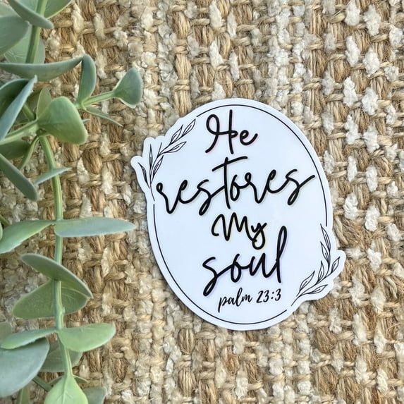 DOPASTICKER Palm 233 He Restores My Soul Sticker Phone Sticker, Latop ...