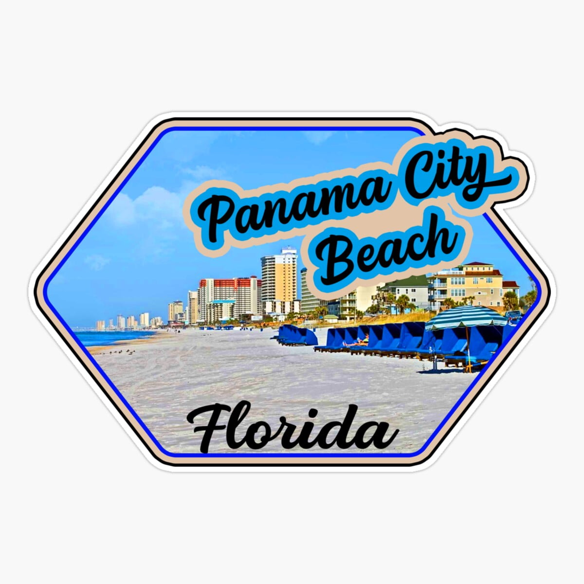 DOPASTICKER Panama City Beach Florida Pcb Fl Sticker, Phone Sticker Car ...