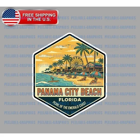DOPASTICKER Panama City Beach Florida Sticker Souvenir Travel Sticker ...