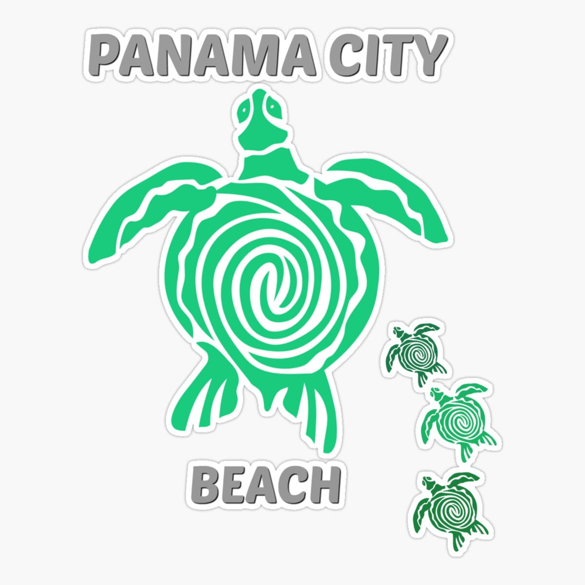 DOPASTICKER Panama City Beach Florida With Turtles Sticker, Phone ...